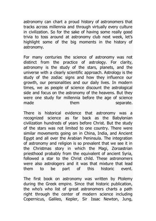 The History Of Astronomy | PDF