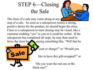 Seven steps of a sale | PPT