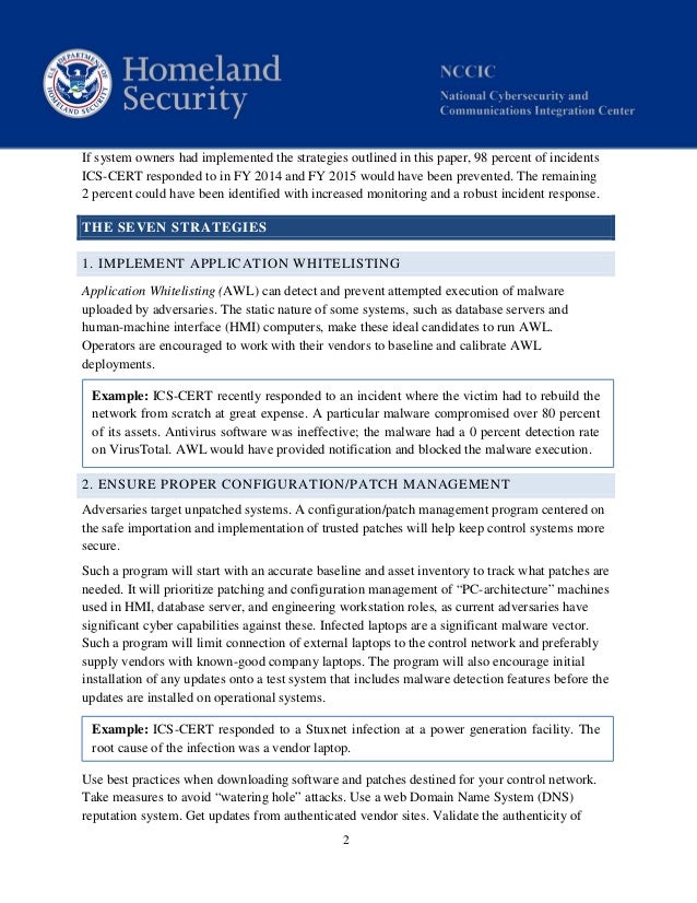 CISA GOV - Seven Steps to Effectively Defend ICS | PDF