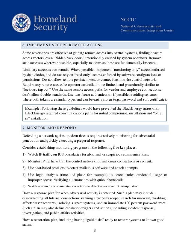 CISA GOV - Seven Steps to Effectively Defend ICS | PDF