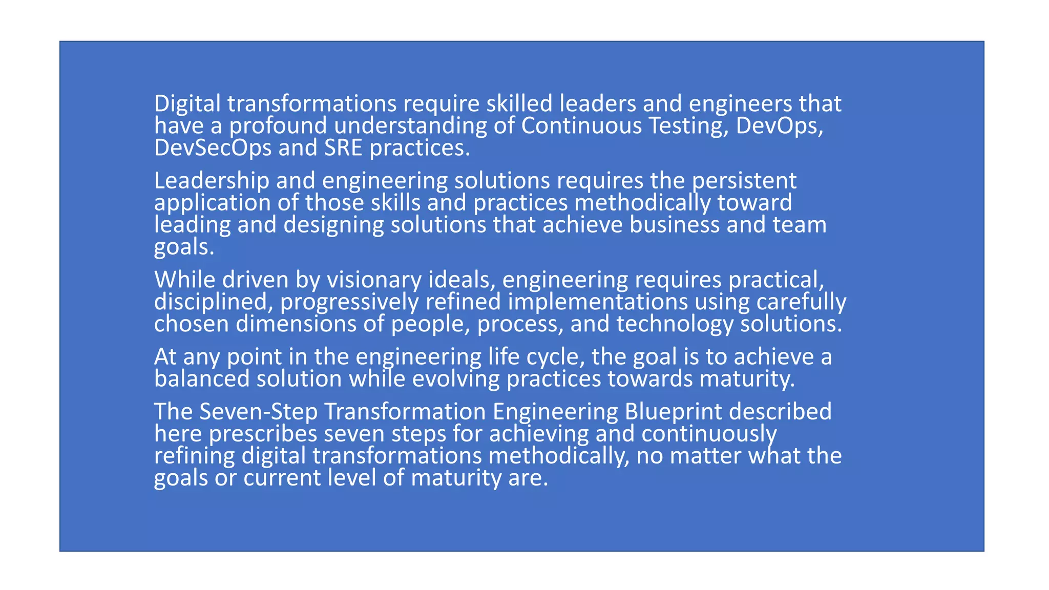 Seven step transformation blueprint | PPT