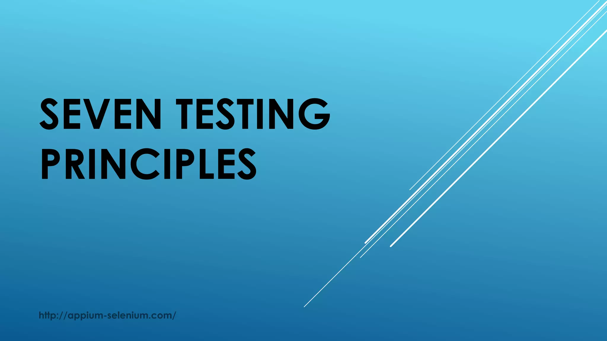 Seven testing principles | PPTX | Technology & Computing
