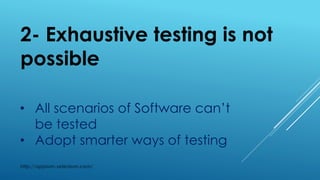 Seven testing principles | PPTX | Technology & Computing