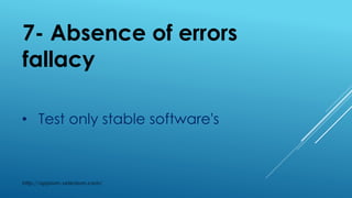 Seven testing principles | PPTX | Technology & Computing