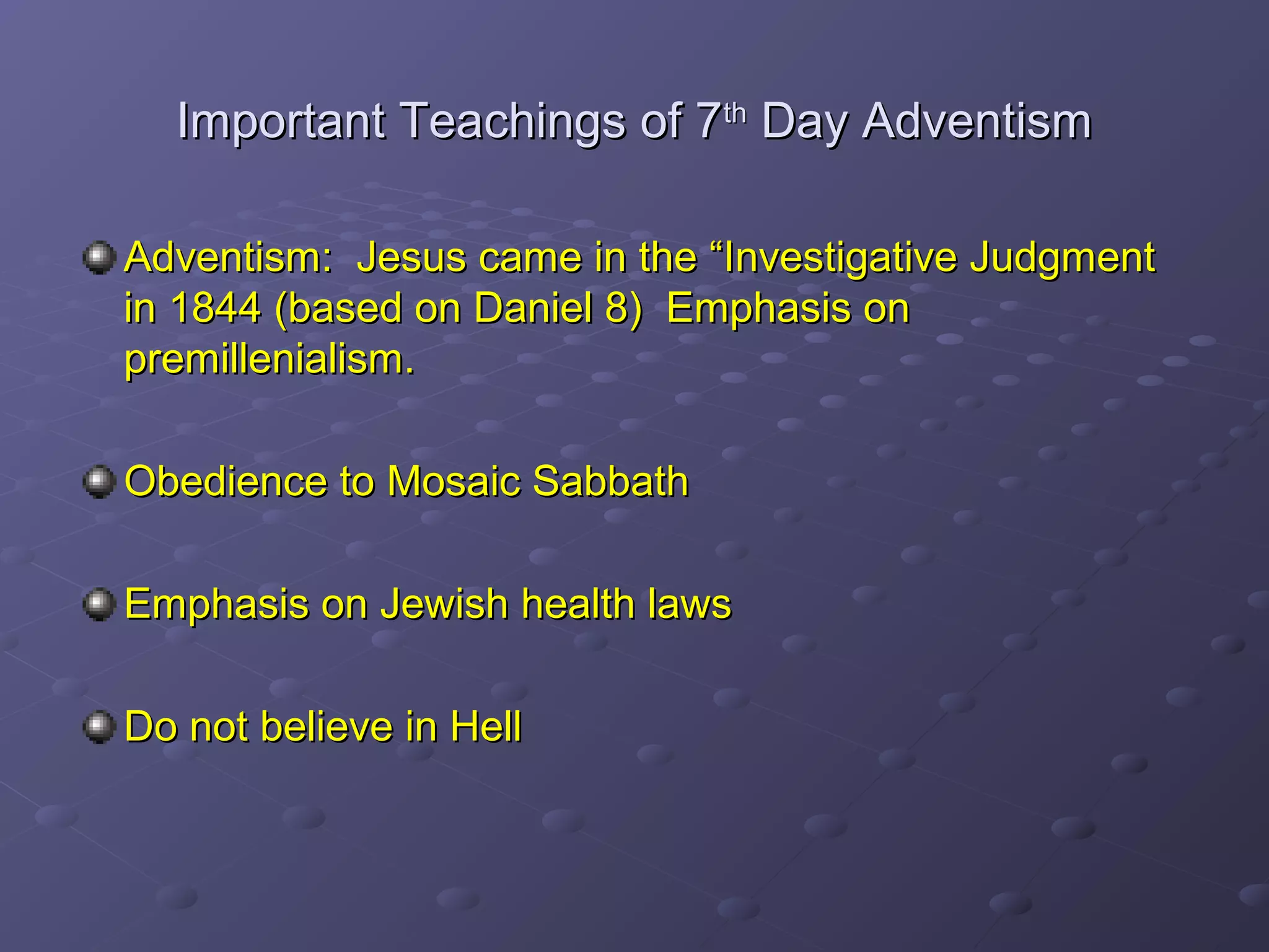Seventh Day Adventism | PPT