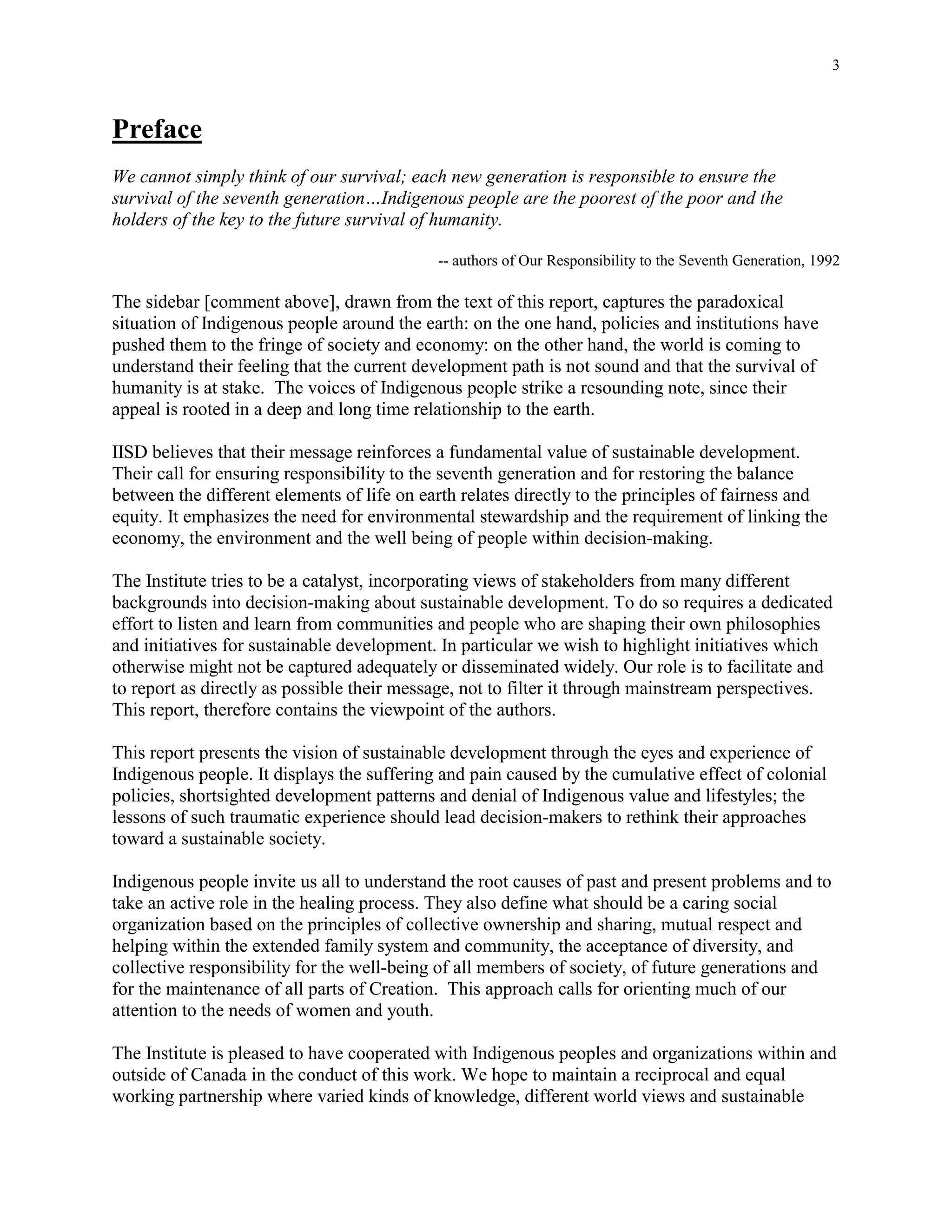 Our Responsibility to The Seventh Generation: Indigenous Peoples and ...