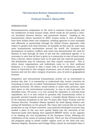 Seventh generation warfare humanitarian terrorism | PDF