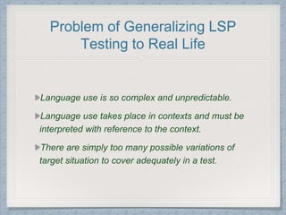 Testing language for specific purposes | PPTX