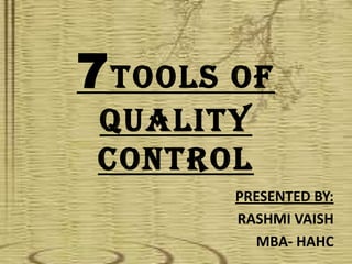 Seven tools of quality control | PPTX
