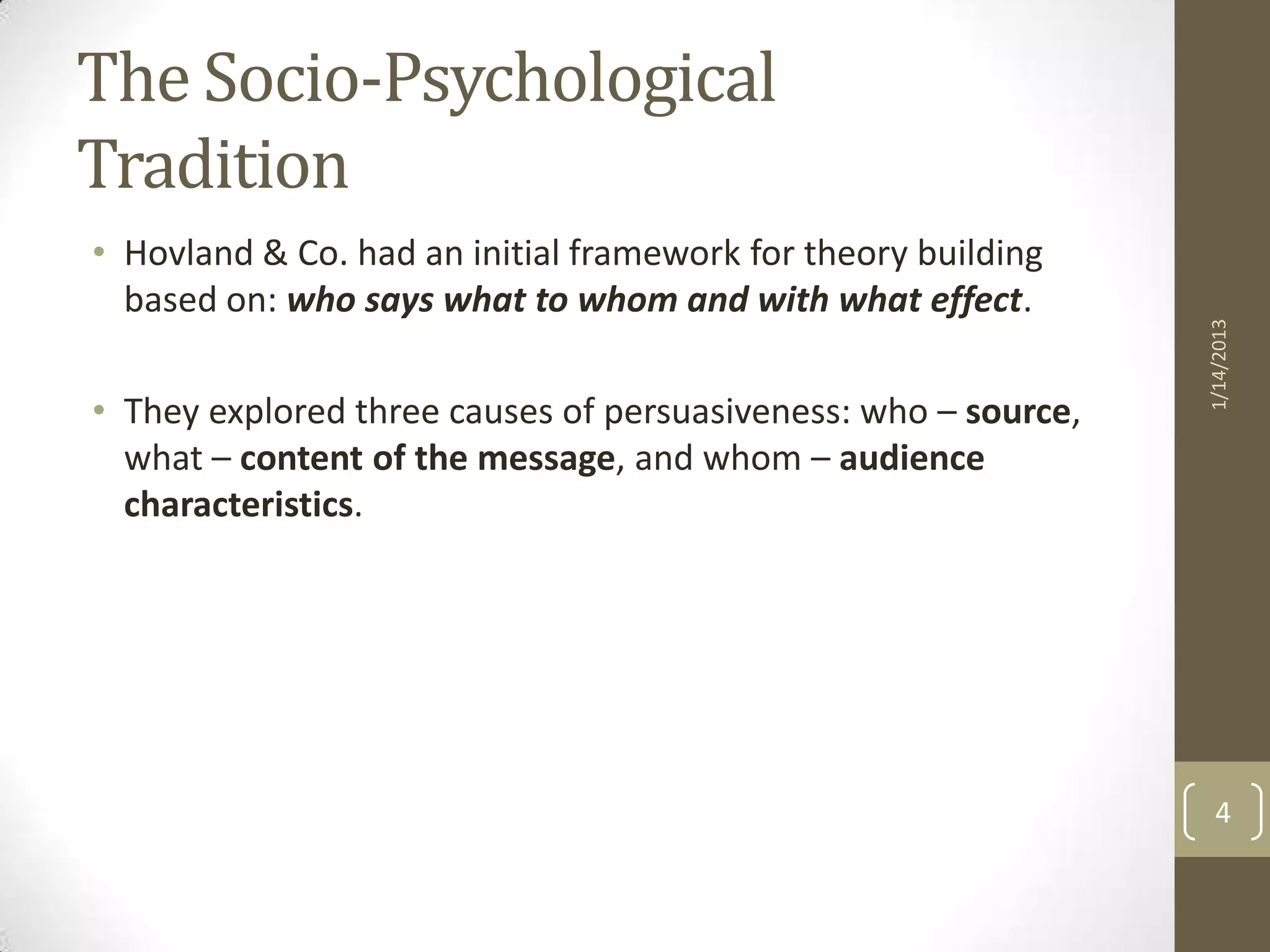 Seven traditions in the field of communication socio-psychological ...
