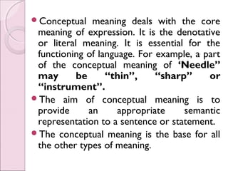 Semantics: Seven types of meaning | PPT