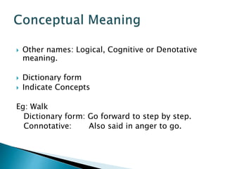 Three types of meaning | PPTX