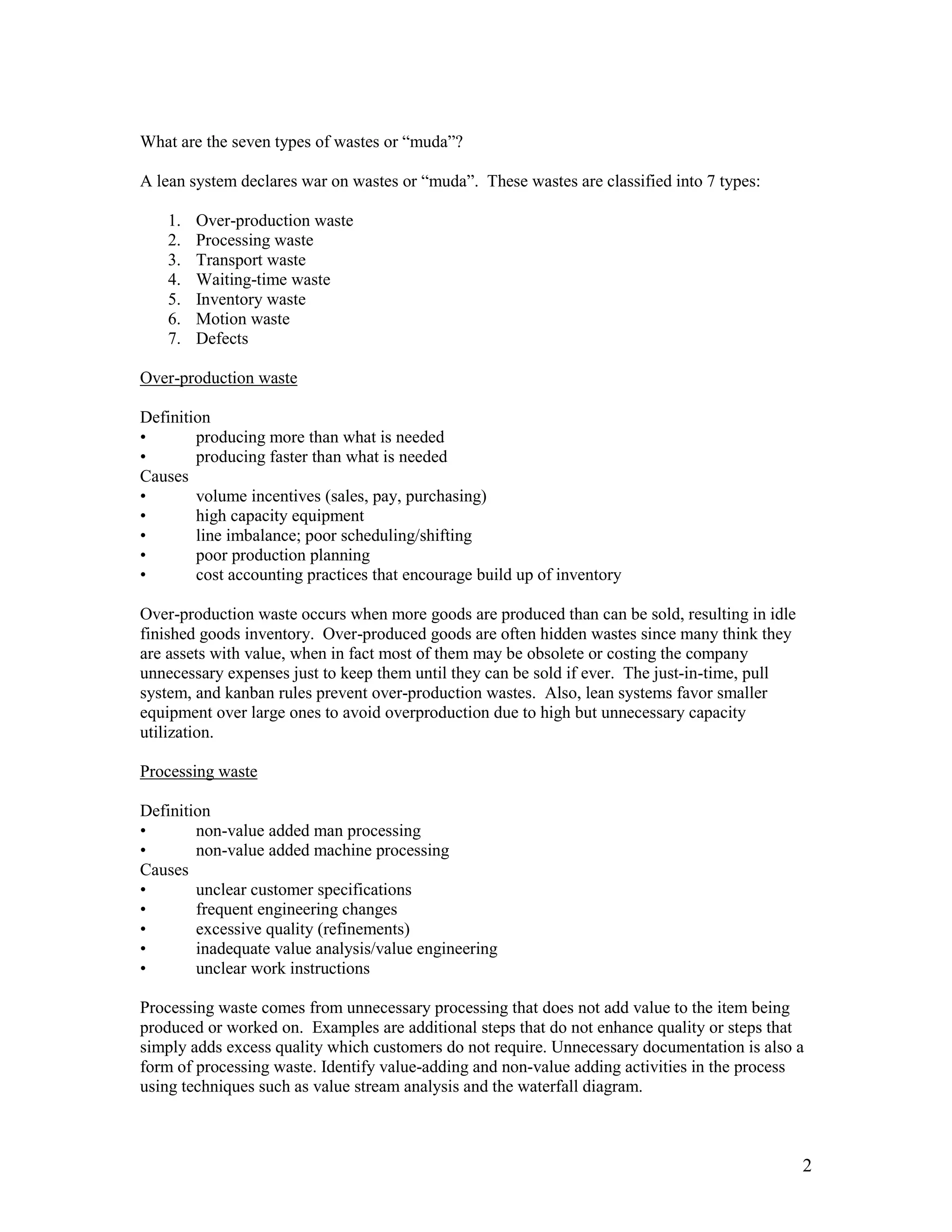 Seven wastes | PDF