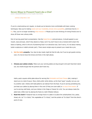 Seven ways to present food like a chef | DOCX