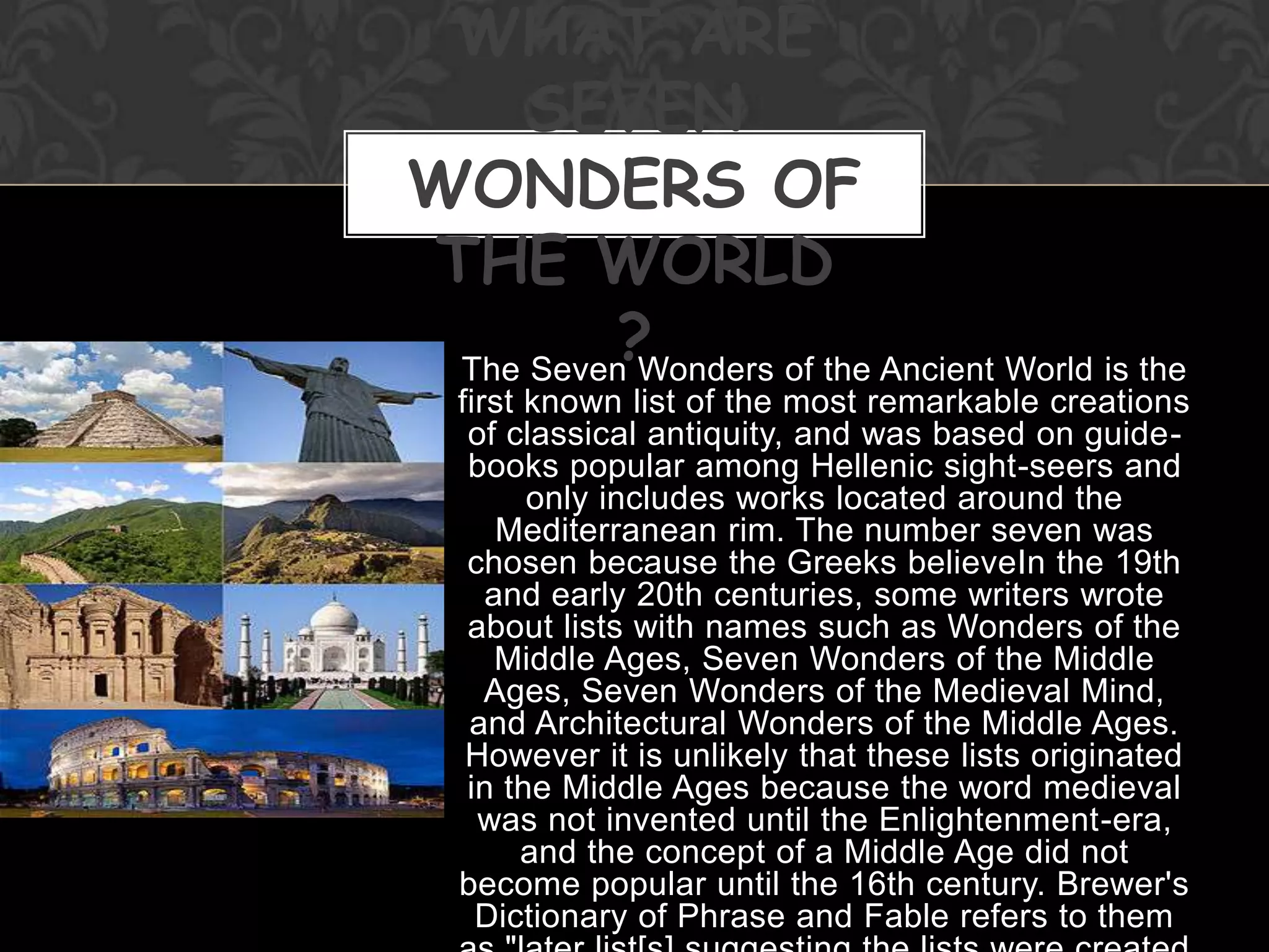 Seven Wonders of the World | PPTX