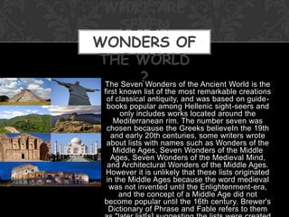 Seven Wonders of the World | PPTX