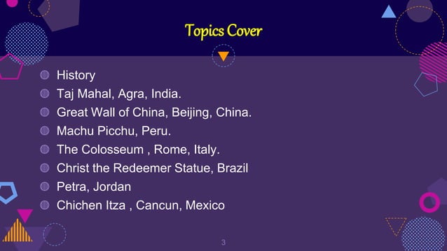 Seven wonders of world | PPT