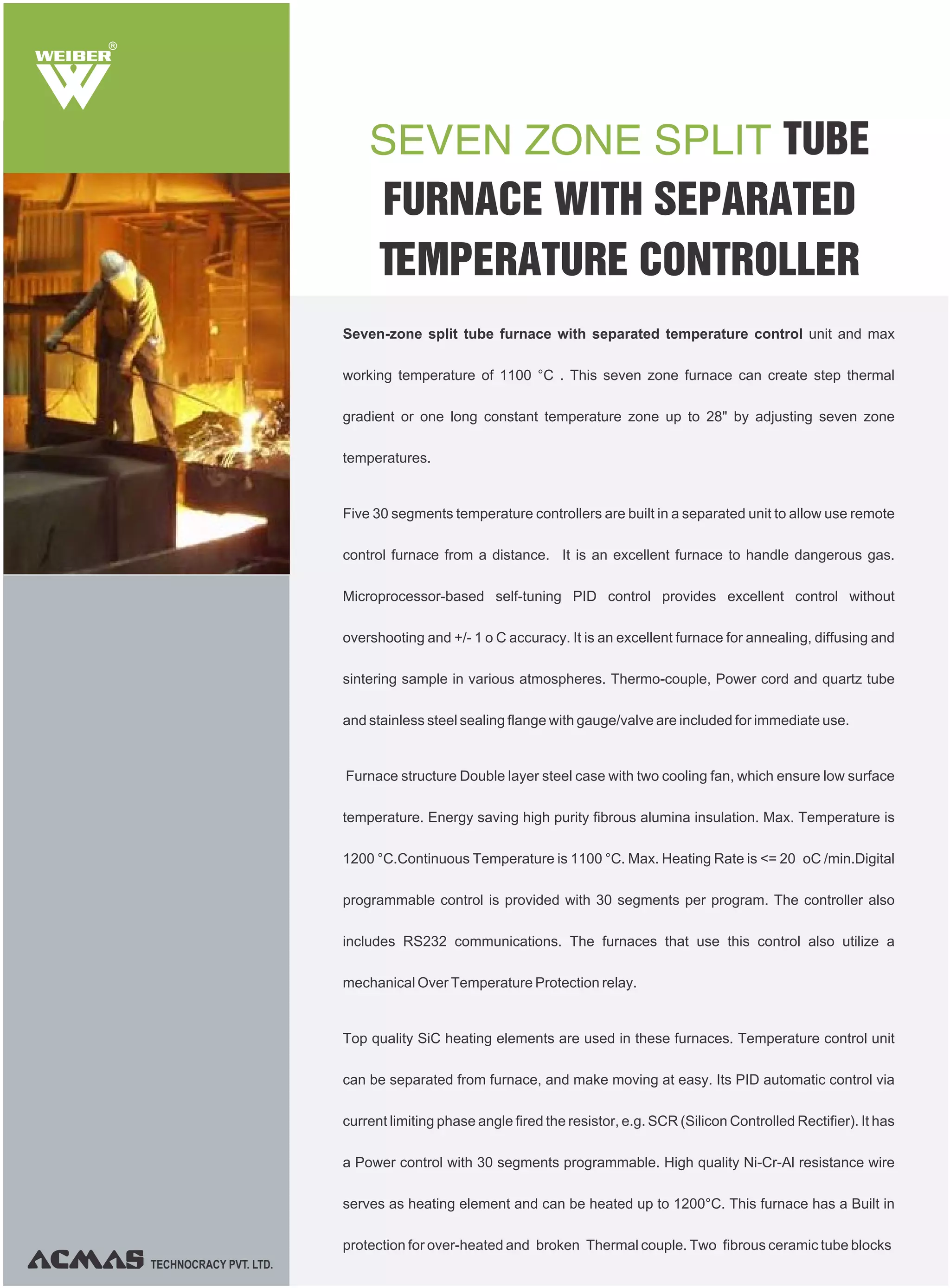 Seven zones split tube furnace with separated temperature controller | PDF