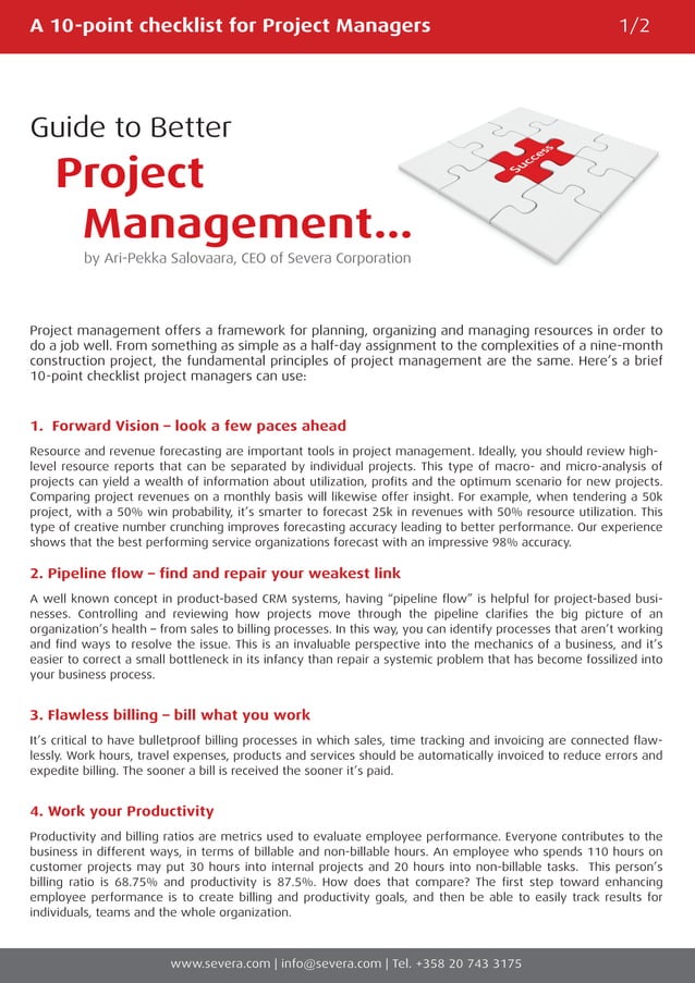 Guide to better Project Management from Severa | PDF