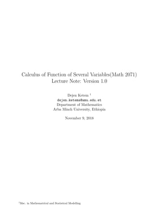 Calculus a Functions of Several Variables | PDF
