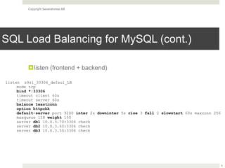 Load Balancing MySQL with HAProxy - Slides | PPT