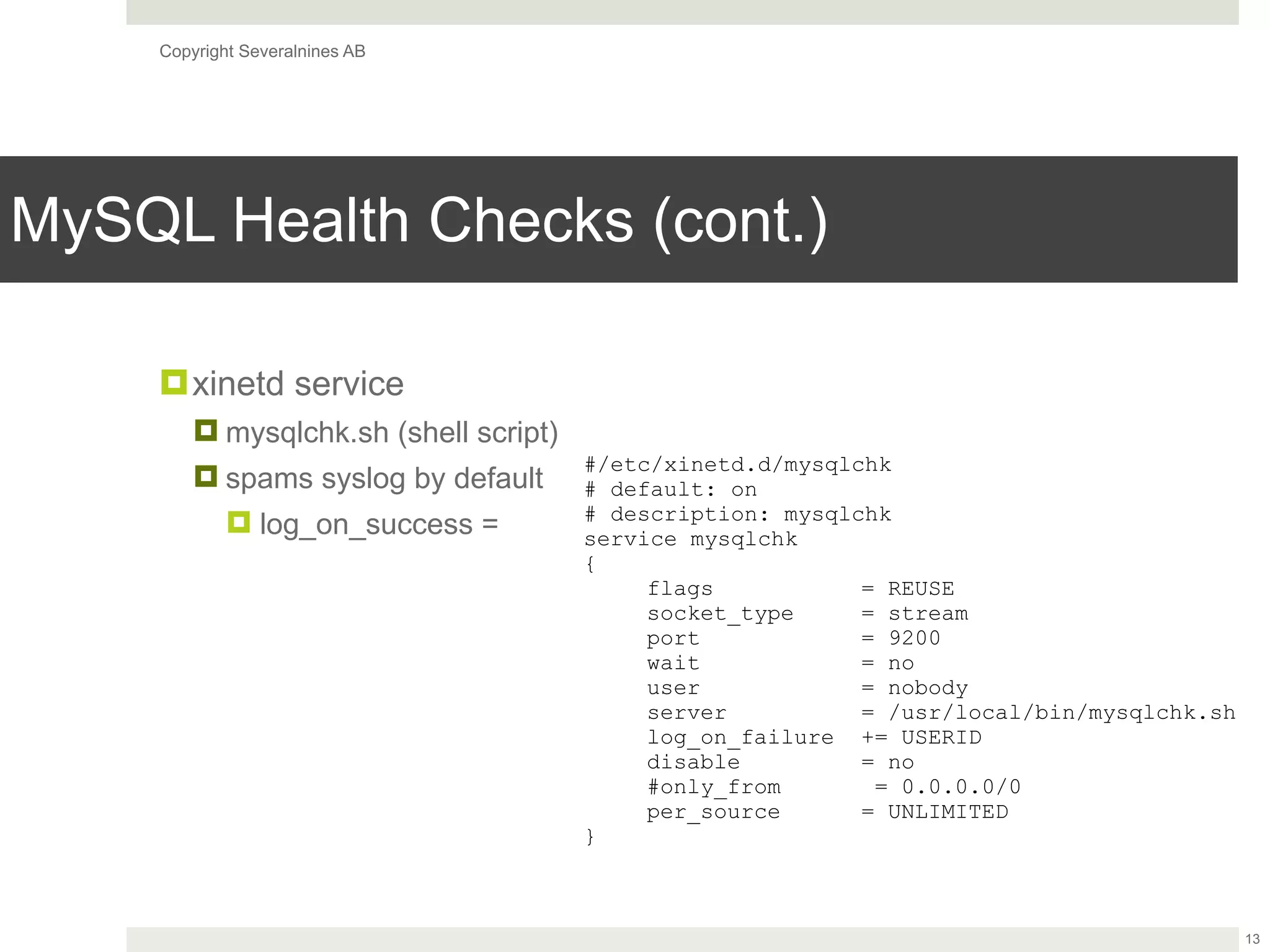 How To Set Up SQL Load Balancing with HAProxy - Slides | PDF
