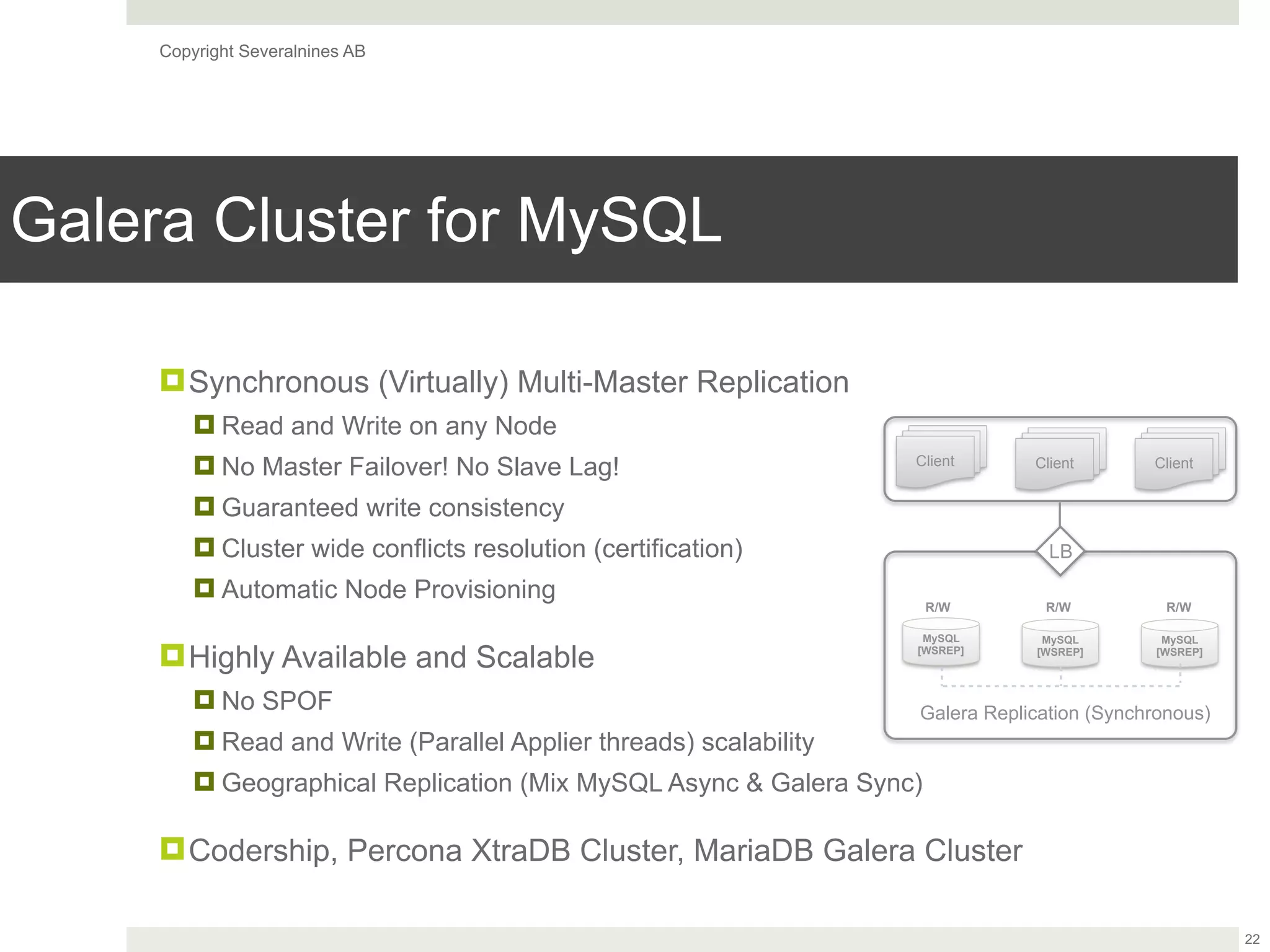 Galera Cluster for MySQL vs MySQL (NDB) Cluster: A High Level Comparison | PDF