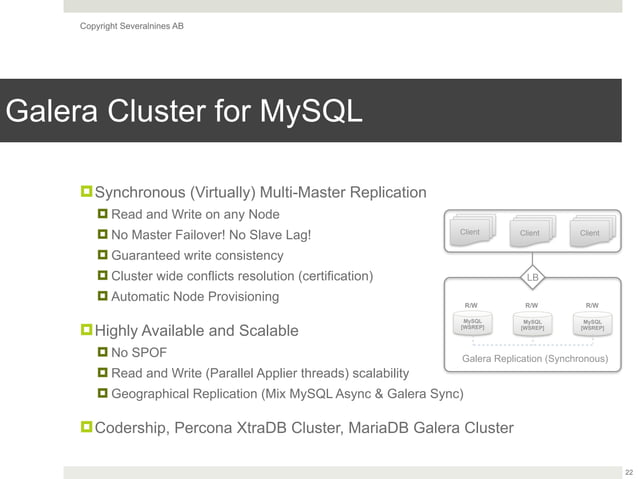 Galera Cluster for MySQL vs MySQL (NDB) Cluster: A High Level ...