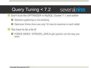 Conference slides: MySQL Cluster Performance Tuning | PPT