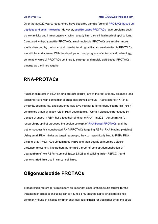 Several Types of PROTACs Based On Nucleic Acids | PDF