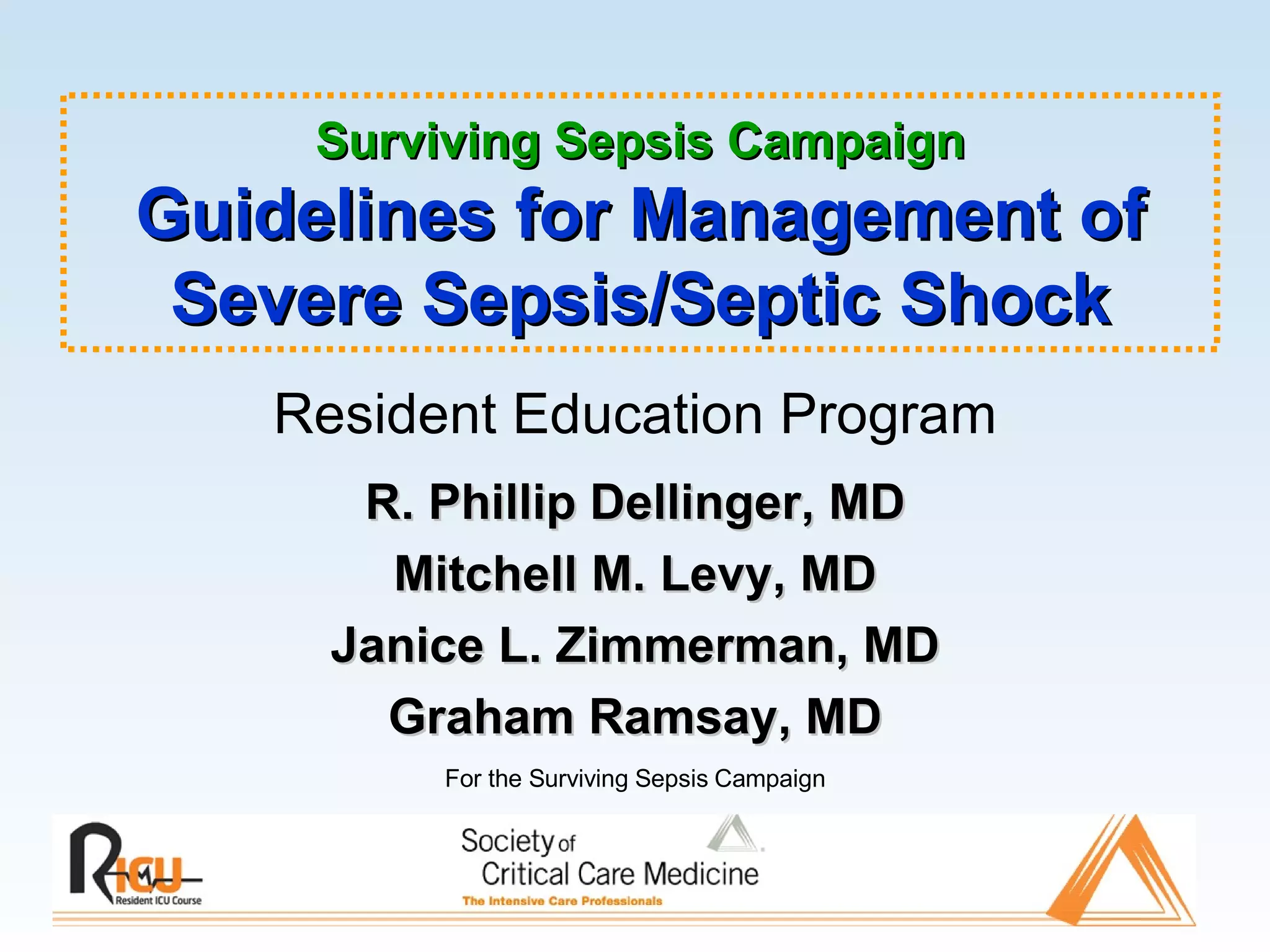 Severe Sepsis & Septic Shock | PPT