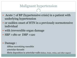 Severe HTN ( hypertention) فشار خون بالا | PPTX
