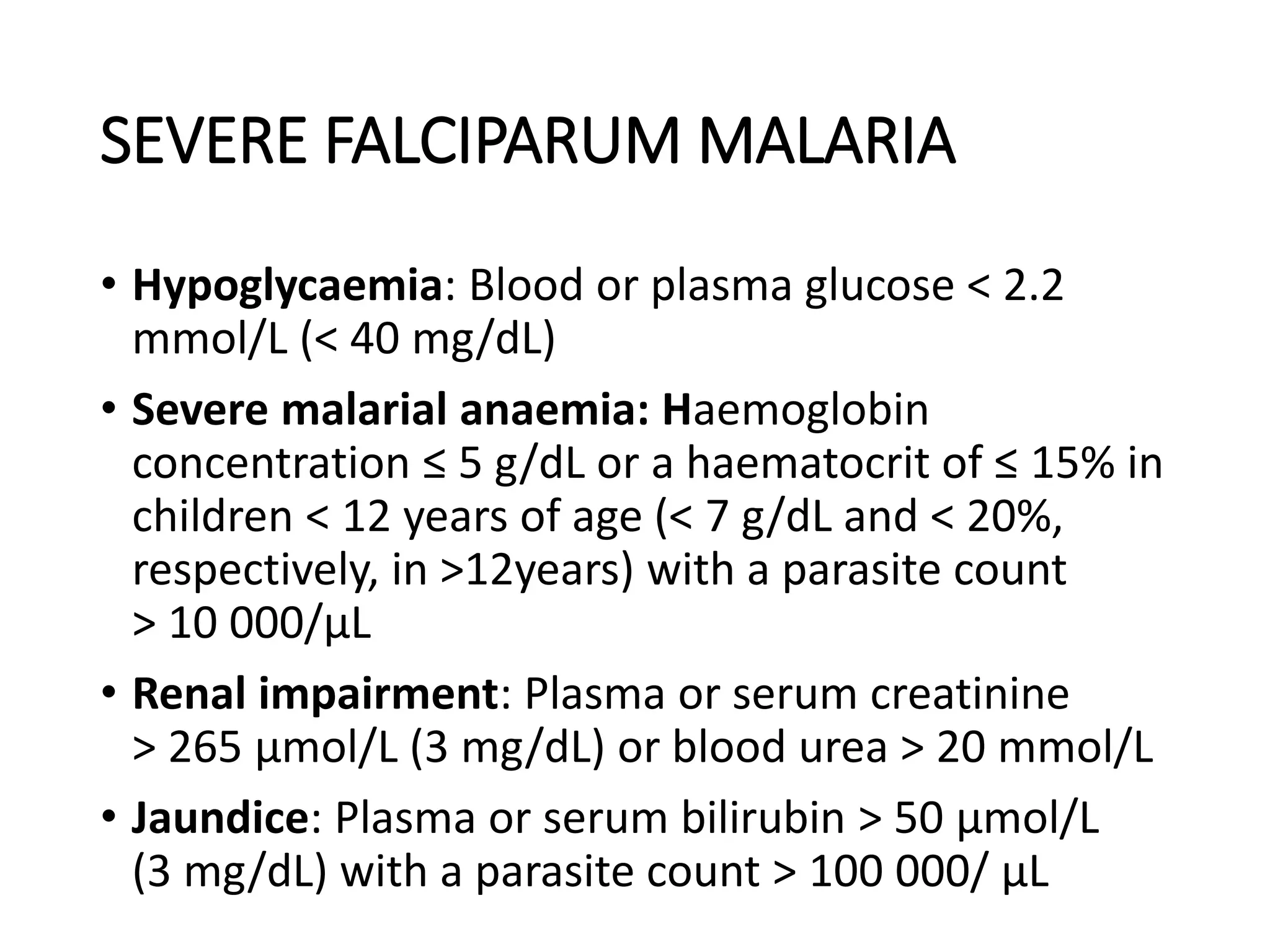 MANAGEMENT OF SEVERE MALARIA | PPTX