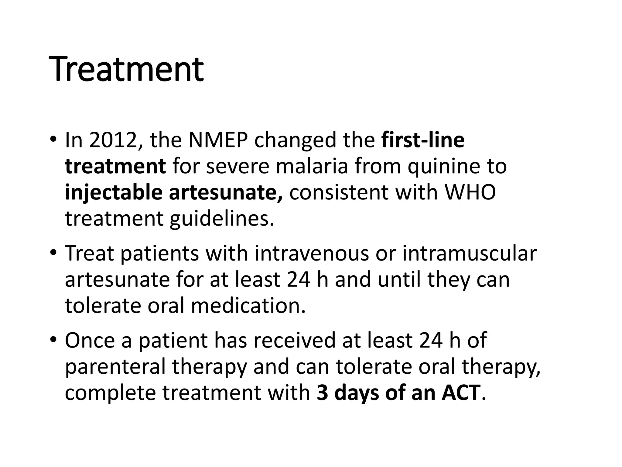 MANAGEMENT OF SEVERE MALARIA | PPTX