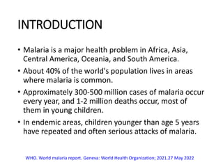 MANAGEMENT OF SEVERE MALARIA | PPTX
