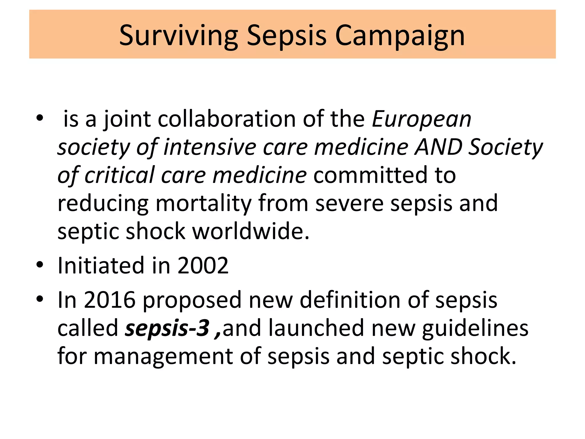 Severe sepsis and septic shock :evaluation and management | PPTX