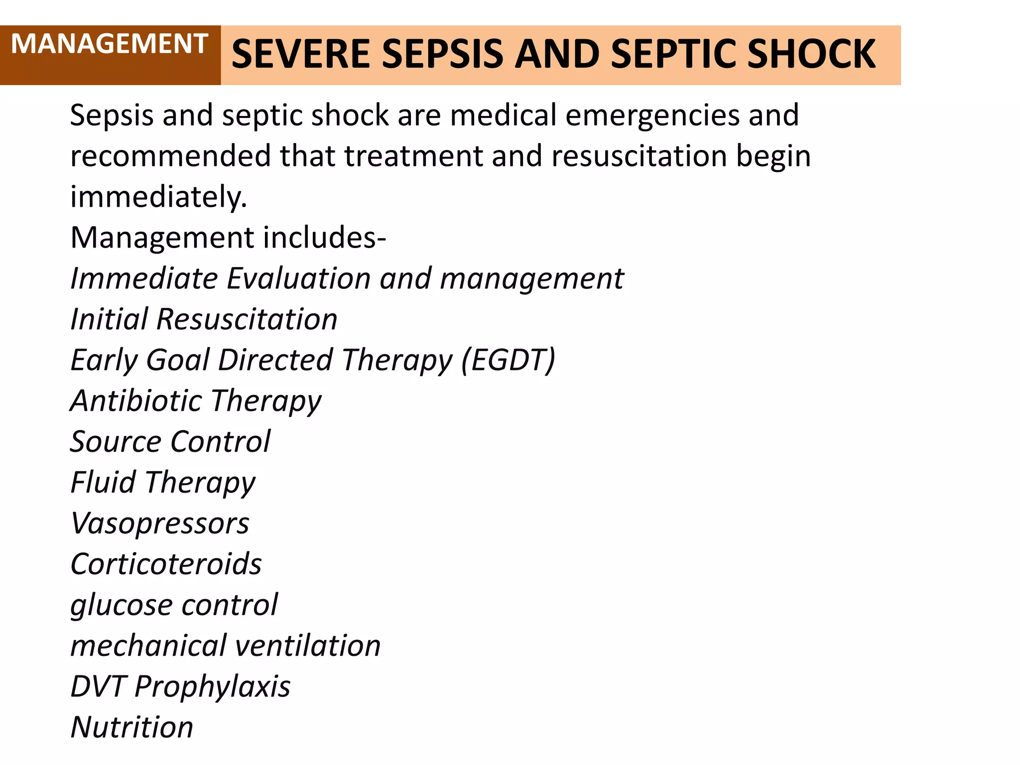 Severe sepsis and septic shock :evaluation and management | PPTX