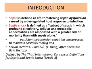Severe sepsis and septic shock :evaluation and management | PPTX