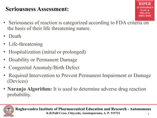 SEVERITY AND SERIOUSNESS ASSESSMENT OF ADR’S | PPTX
