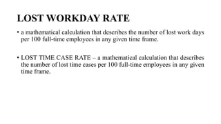 Severity rate of industrial safety for workers | PPTX