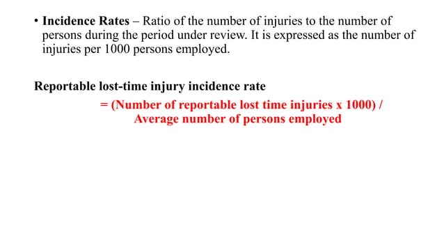 Severity rate of industrial safety for workers | PPTX | Injuries ...