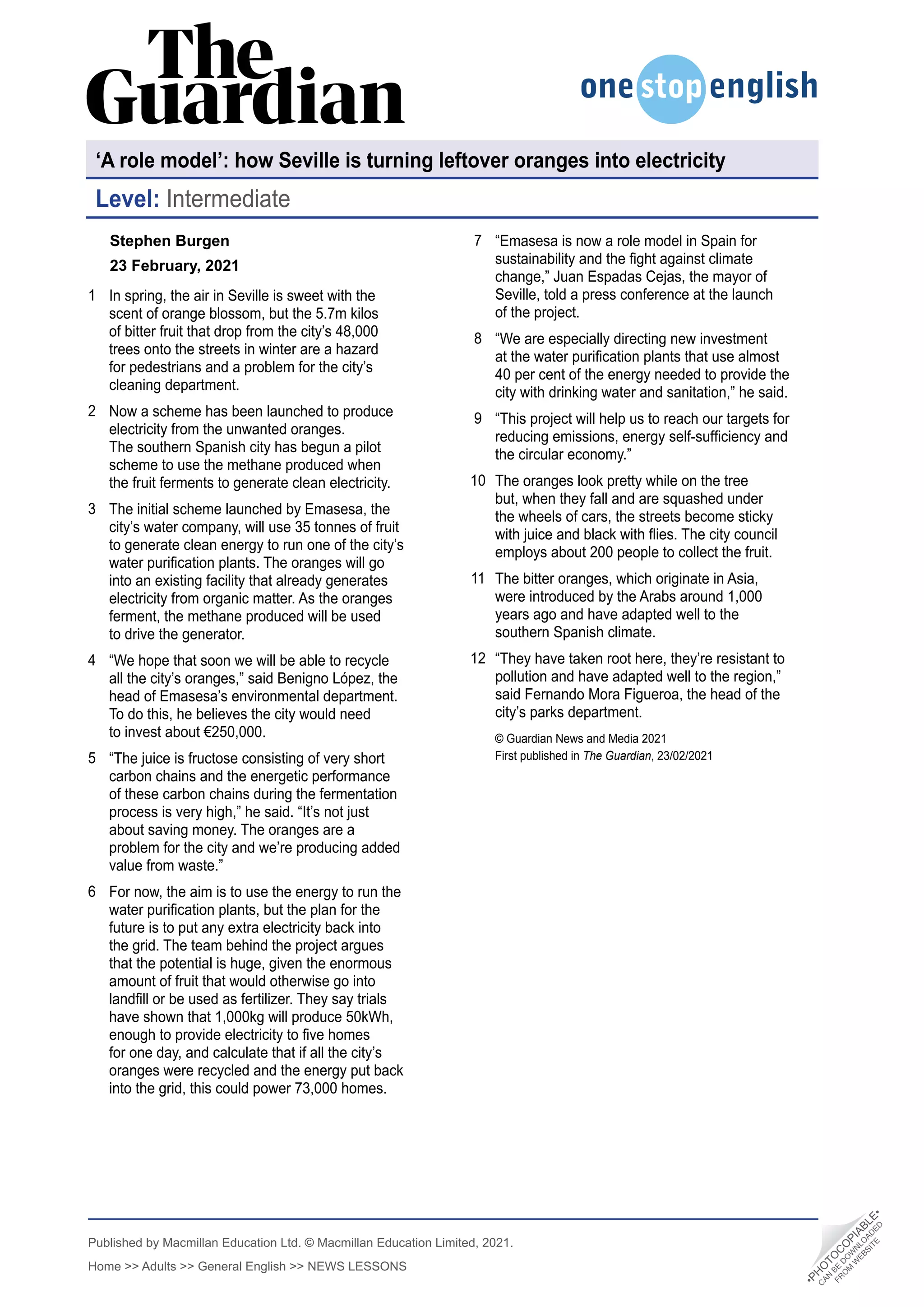 Seville's Oranges - Intermediate Article.pdf