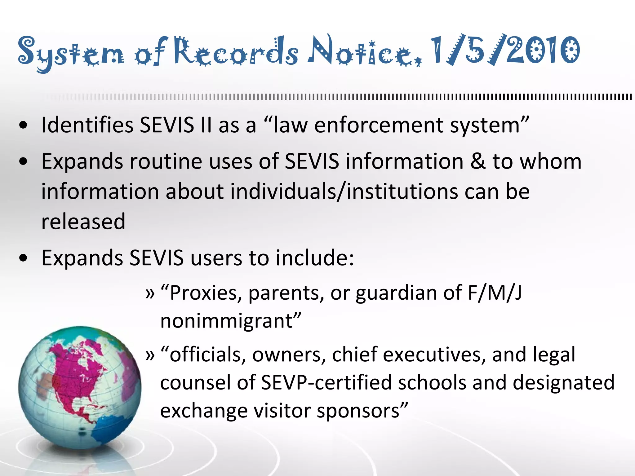 SEVIS II: Update | PPT