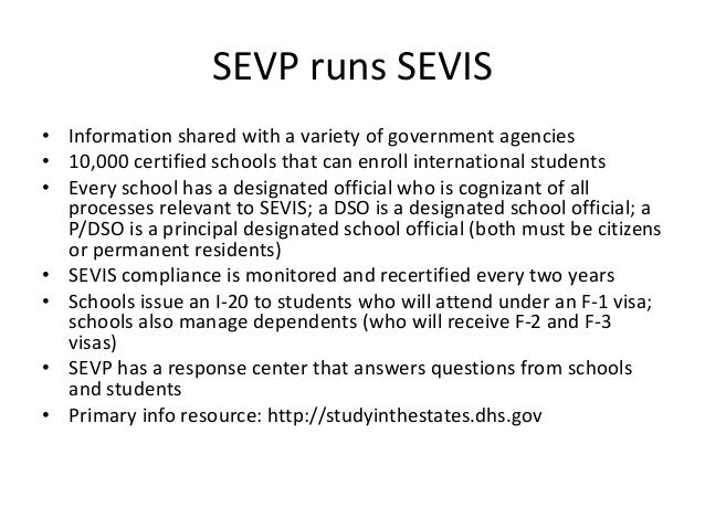 Basic SEVIS Overview for U.S. University Faculty