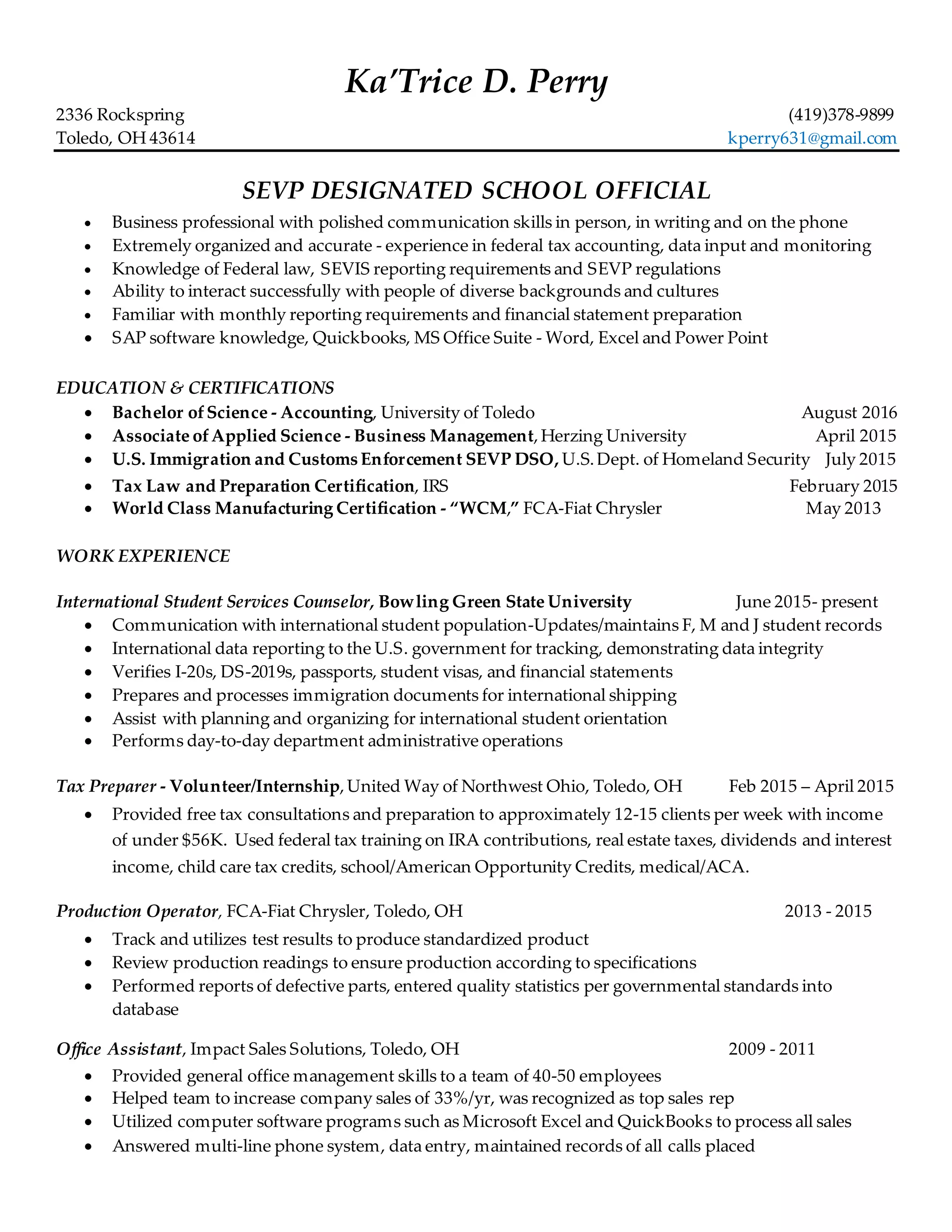 SEVP DSO resume | DOCX