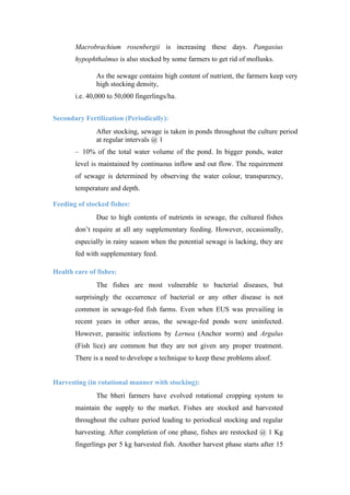 Sewage fed-aquaculture | PDF