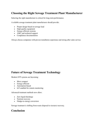 Sewage Treatment Plant: Process, Benefits, Types, and Importance for ...