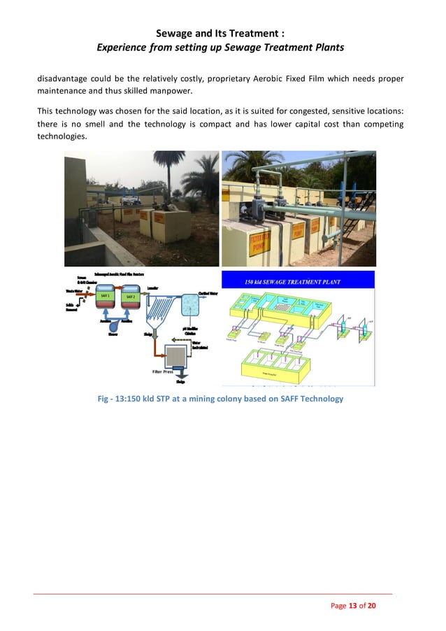 Sewage and its treatment - experience from setting up STPs | PDF