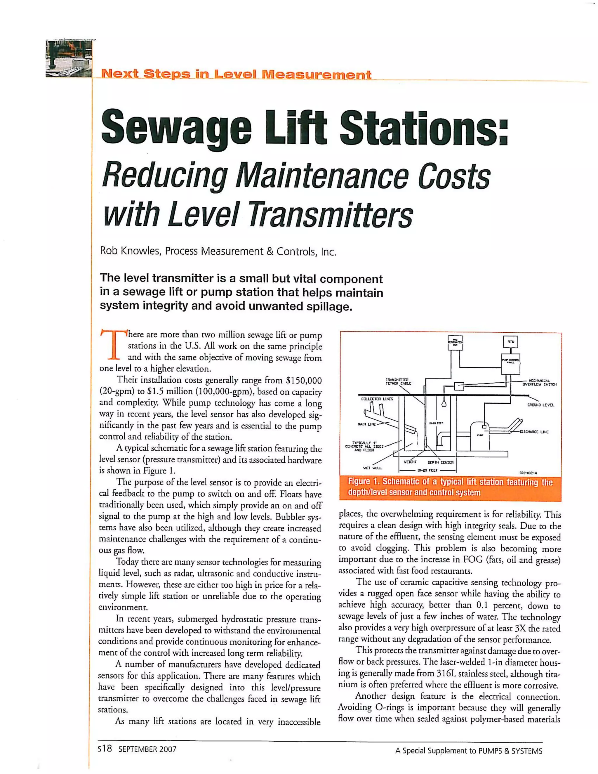 Sewage Lift Station Article By PMC | PDF