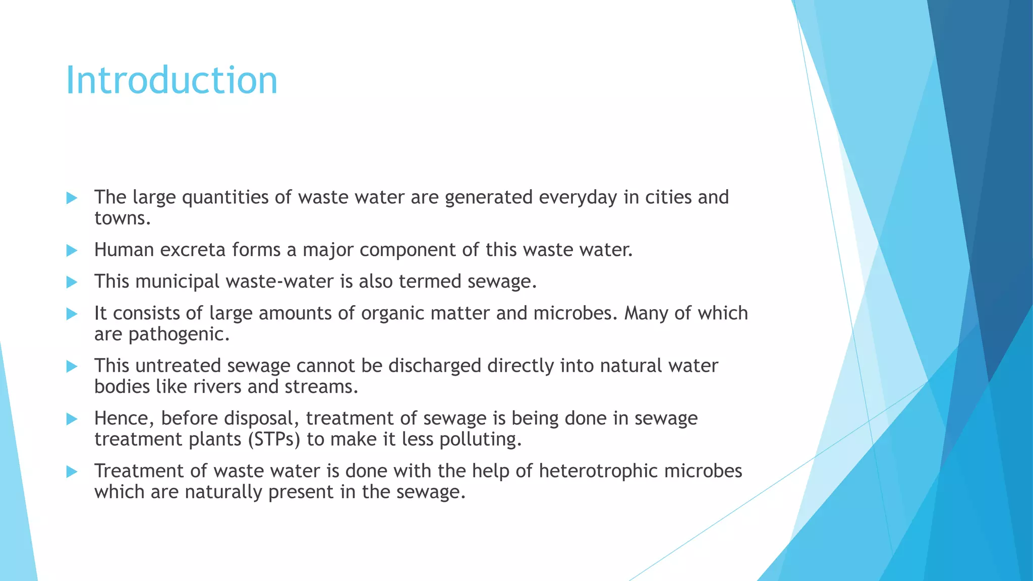 Sewage treatment by microbes.pptx | Science